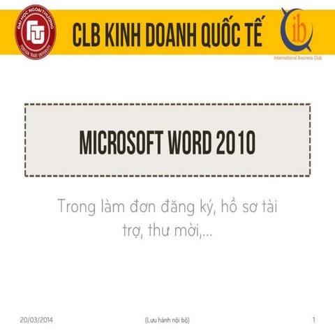 How to work effectively with Microsoft Word 2010 | PPTX