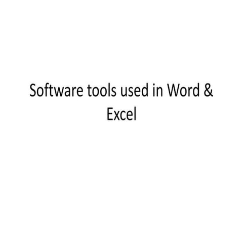 Microsoft word and excel explanation | PPTX