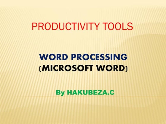 Introduction to MS Word | PPT