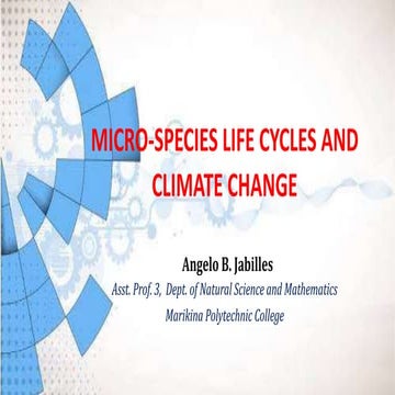 Micro-species life cycles and Climate Change | PPTX