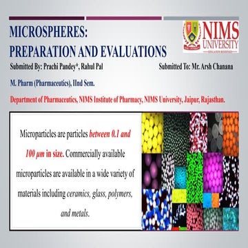 Microspheres Preparation and Evaluations.pptx