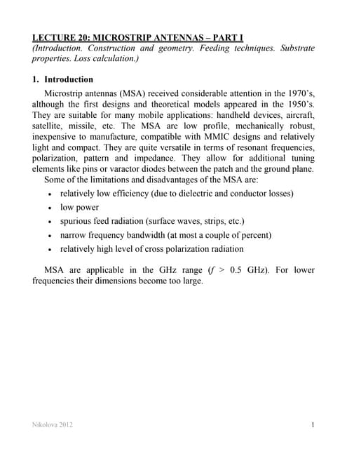 Microstrip Rectangular Patch Antenna Ppt