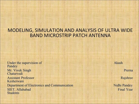 Microstrip patch antenna using hfss | PPTX | Physics | Science