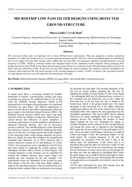 Design And Simulation Of Printed Micro Strip Low Pass Filter Based On The Electromagnetic Models