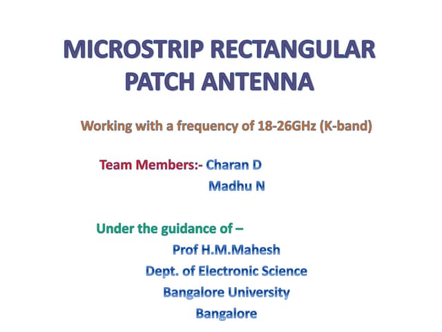 Design of rectangular patch antenna array using advanced design methodology | PDF