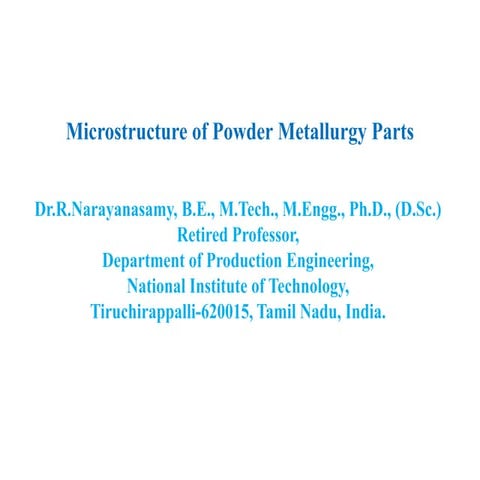 Microstructure Of Powder Metallurgy Carbon Steels Pptx