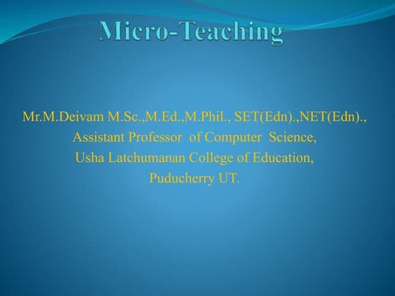 Micro teaching | PPT