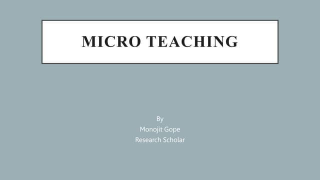 Microteaching | PPTX