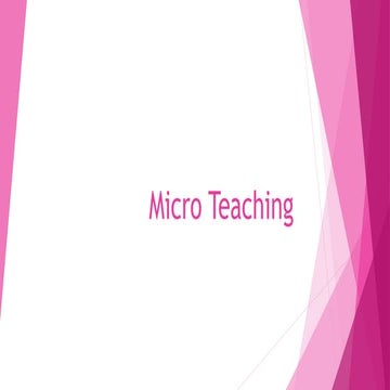 Microteaching sessions involve one student teacher | PPT