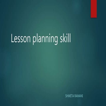 Microteaching lesson planning skill | PPTX
