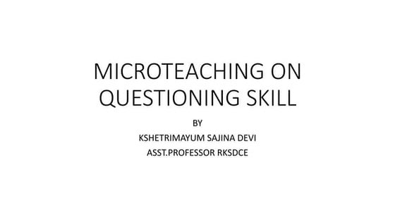 Microteaching | PPT