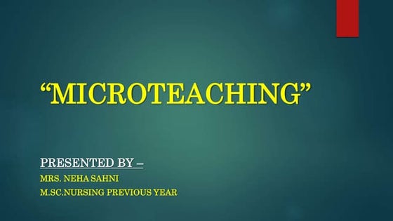 Microteaching | PPTX