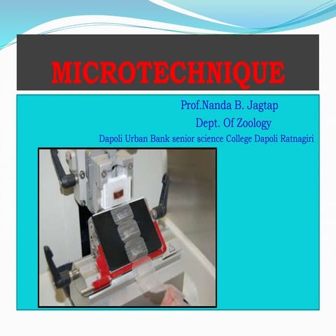 Microtomy - Preparation of Histological Slides | PDF