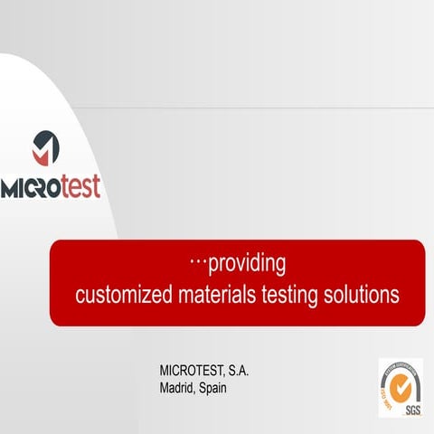 MICROTEST SA … providing customized materials testing solutions | PDF ...