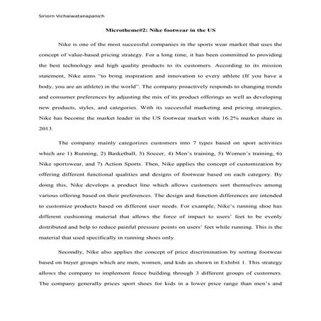 Nike's pricing strategies | DOCX