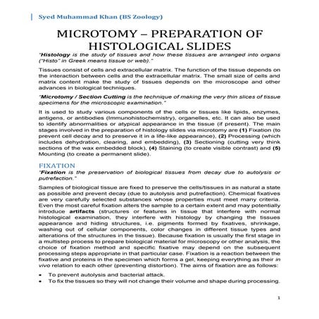 Preparation of histological slide | PPT