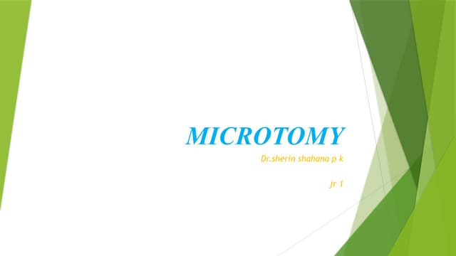 Types Of Microtomes In Histopathology | PPTX