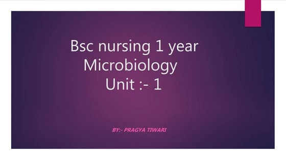 Microbiology Introduction For Nursing Students | PPT | Infectious ...