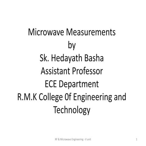 Microwave measurements | PPTX