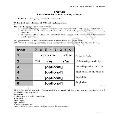 Microprocessor Unit 3 Notes for diploma students | PDF
