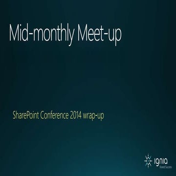 SharePoint Conference 2014 wrap-up | PPT