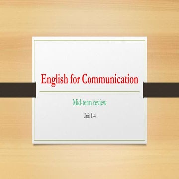 English for Communication | PPT
