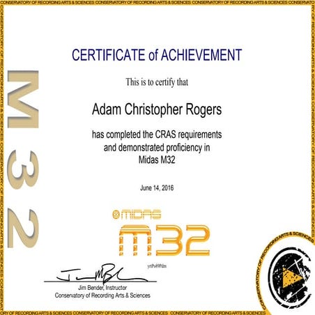 Midas M32 Certification | PDF