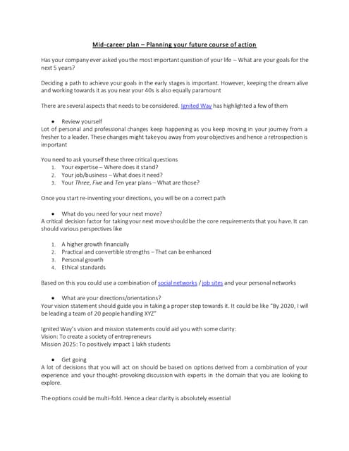 Mapping Your Career: Holistic Goal Setting & Creating a Vision of ...