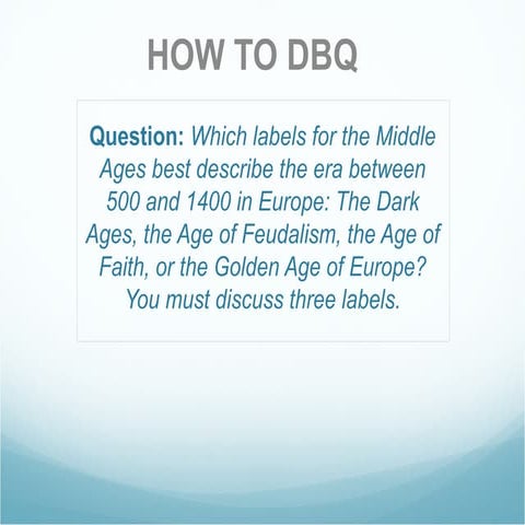 Middle Ages Dbq | PPT | Christianity | Religion & Spirituality