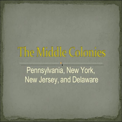Middle Colonies | PPT