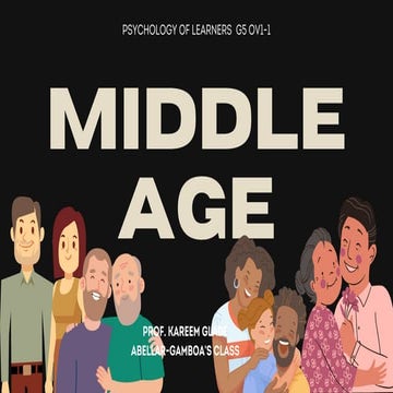 MIDDLE AGE. PSYCHOLOGY OF LEARNERS-REPORT | PDF