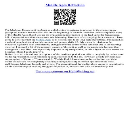 Middle Ages Essay | PDF