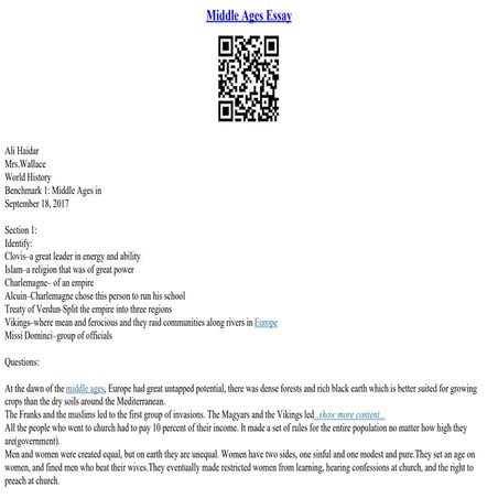 Middle Ages Essay | PPT