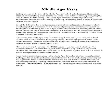 Middle Ages Essay | PDF