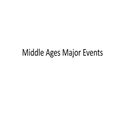 Middle ages major events | PPTX