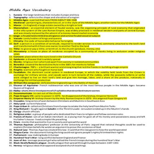 Middle ages voc | DOCX