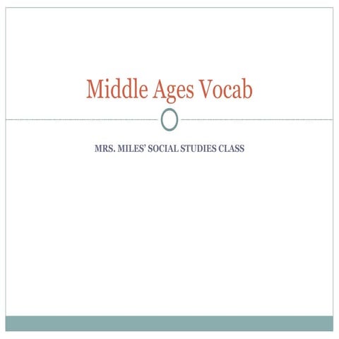 Middle age vocab | PPT