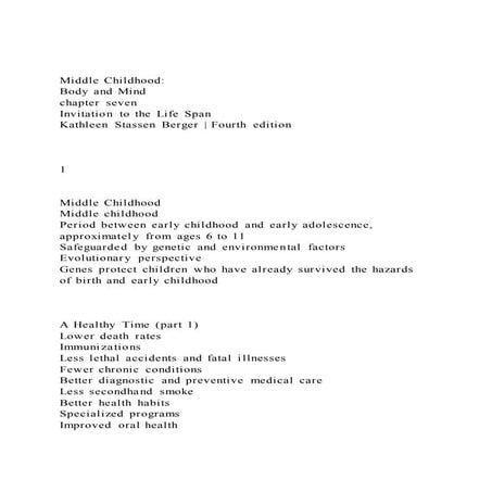Cognitive and physical development in middle childhood | PPT