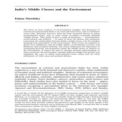 Middle classes and the environment | PDF