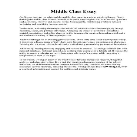 Middle Class Essay | PDF