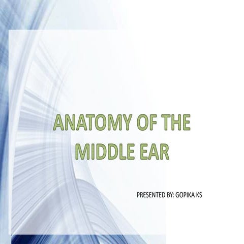 Endoscopic anatomy of middle ear.jshpptx | PPTX