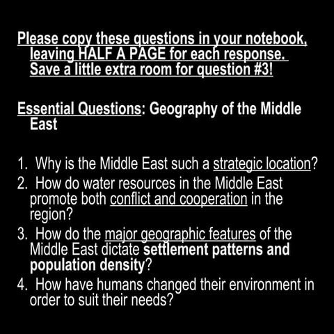 Geography of the Middle East | PPT