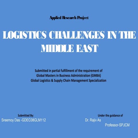 Middle East Logistics Research Project | PPT