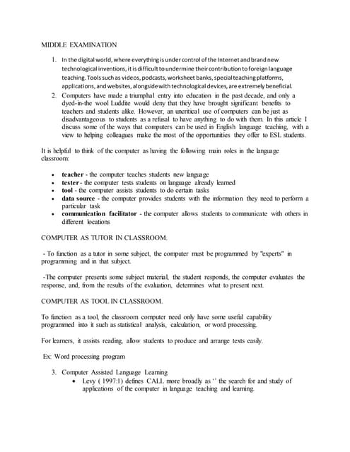 Computer assisted language learning | PPT