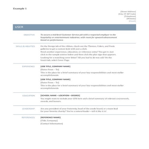 Middle level resume template! | PDF