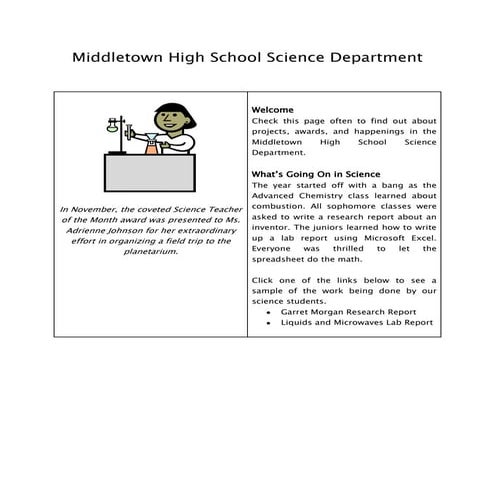 Middletown high school science department | DOCX