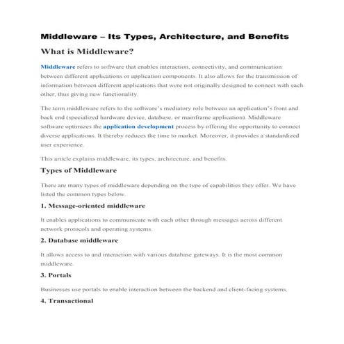 Middleware Its Types Architecture And Benefits Docx Cloud