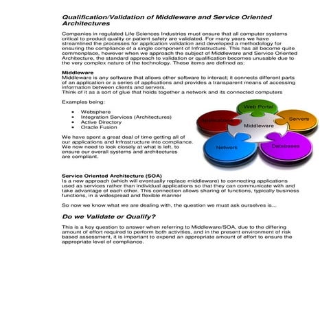 Middleware Soa Qualification Process Ver 2 Pdf Computer Software And Applications Computing