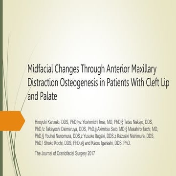 Midfacial Changes Through Anterior Maxillary Distraction Osteogenesis ...