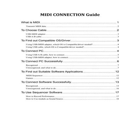 Midi connection guide v1 1_3 | PDF